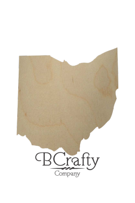 Ohio Wood Cutout | Wooden Ohio State Shape | Wood Ohio State Cutout