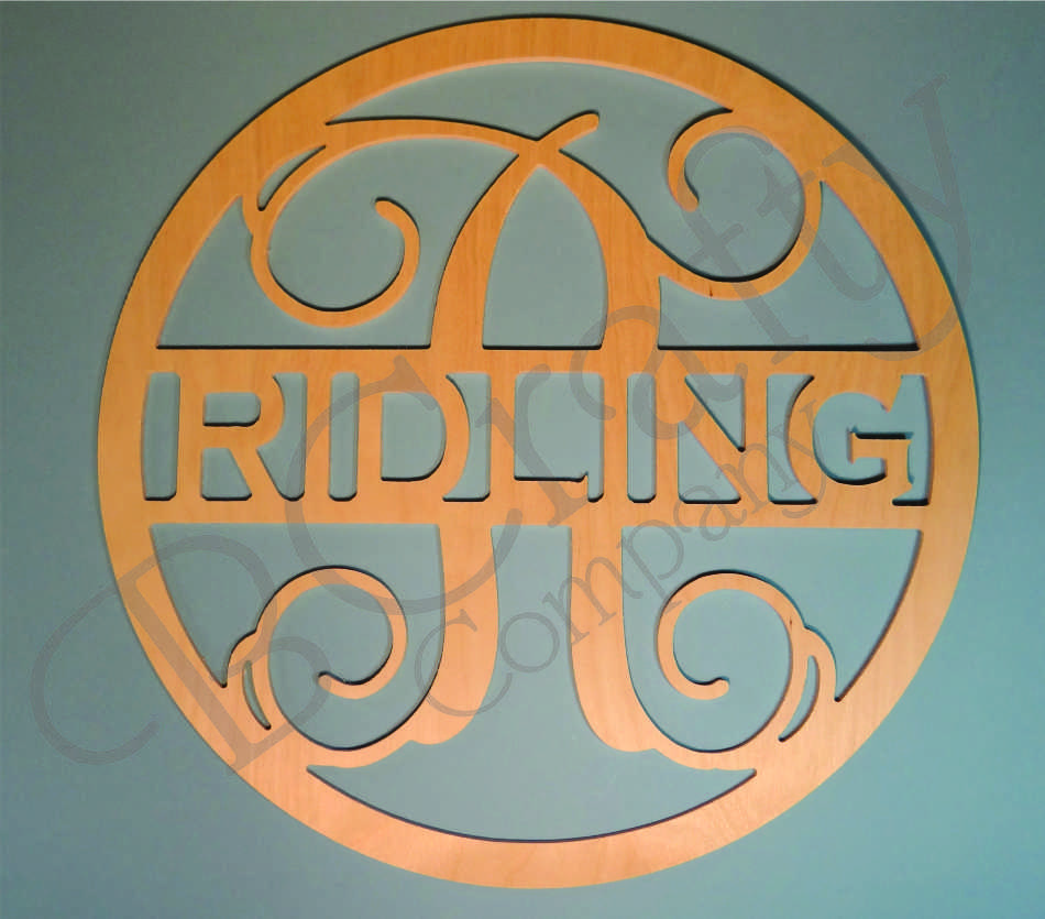 Family Name Monogram w Circle Border - BCrafty Company